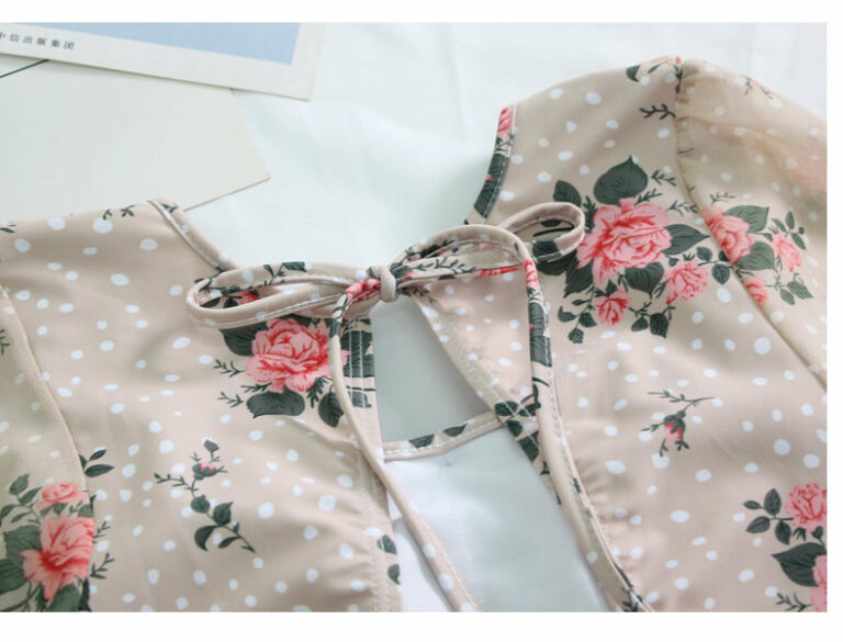Rose Swim Floral Long Sleeve One Piece cottagecore Swimsuit ...
