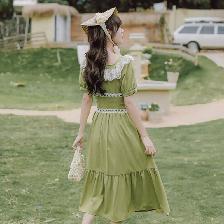 Green Cottagecore Corset Dress | Cottagecore Dress