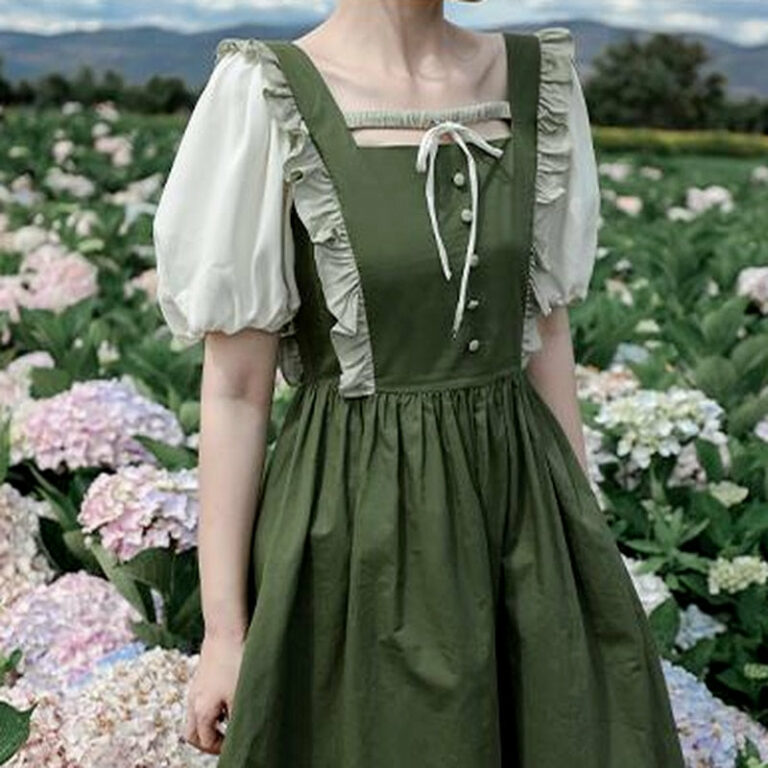 The Green Cottagecore Dress | Cottagecore Dress