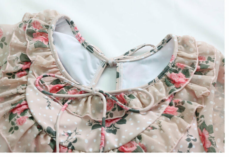 Rose Swim Floral Long Sleeve One Piece cottagecore Swimsuit ...