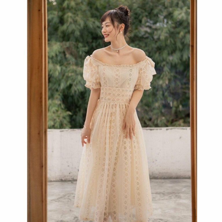 Summertime Aesthetic Lace Cottage Dress | Cottagecore Dress